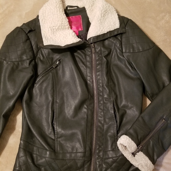 Pink Envelope | Jackets & Coats | Pink Envelope Aviator Leather Jacket ...